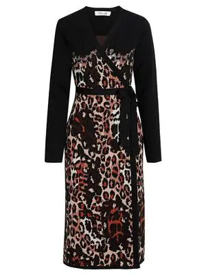 Diane Von Furstenberg Savannah Jacquard-knit Midi Wrap Dress - Beige