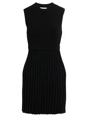 Sandro Pleated Stretch-knit Mini Dress - Black