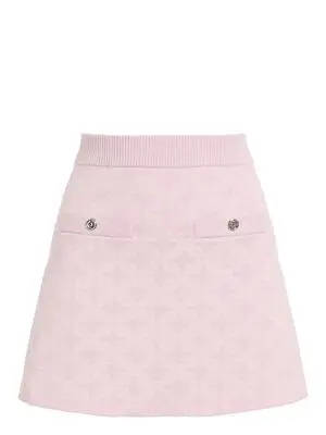 Maje Metallic Jacquard-knit Mini Skirt - Baby Pink