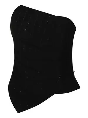 NISSA Sleeveless Top With Irregular Hem