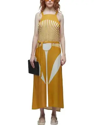 OSKLEN Sunflower Print Midi Dress - Yellow