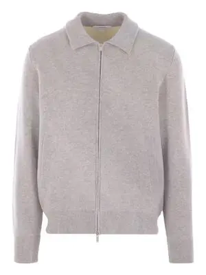 LARDINI Polo-collar Cardigan - Grey