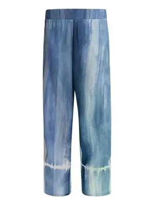 SLEEP NO MORE Tie-dye Silk Trousers - Blue