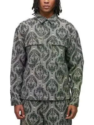 OSKLEN Jacquard Floral Shirt Jacket - Grey