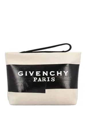 Givenchy Logo-Tape Wristlet Neutrals