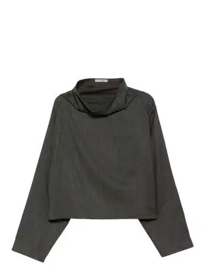 Dusan Cowl-neck Boxy Top - Grey