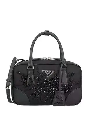 Prada Crystal-embellished Mini Bag - Black