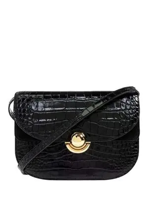 Furla Sfera Crocodile-embossed Shoulder Bag - Black