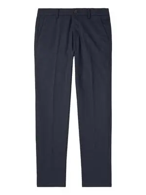 Eleventy Straight-leg Wool And Cashmere-blend Trousers - Blue