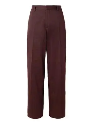 Paul Smith Straight-leg Cotton-blend Twill Trousers - Burgundy