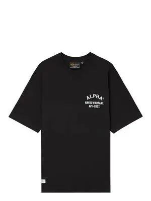 Alpha Industries Print-detail Cotton T-shirt - Black