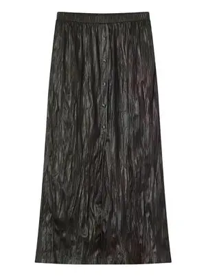 B+AB Crinkled-effect Midi Skirt - Black