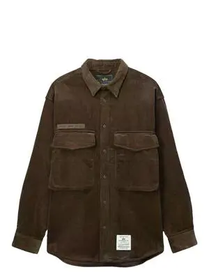 Alpha Industries Corduroy Pocket-detail Shirt - Brown