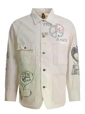 Kapital Graphic-print Cotton Shirt Jacket - Neutrals