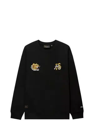 Alpha Industries Tiger-embroidered Crew-neck Sweatshirt - Black