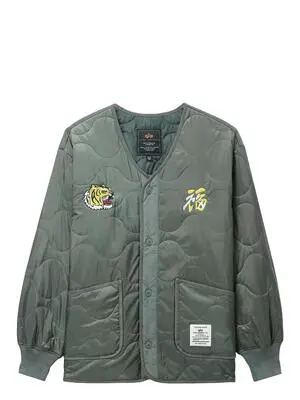 Alpha Industries Tiger-embroidered Quilted Jacket - Green