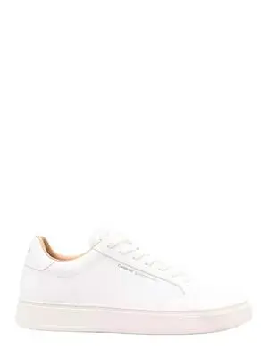 CRIME LONDON Leather Lace-up Sneakers - White