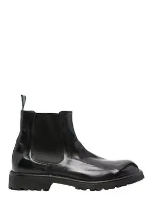 GREEN GEORGE Elasticated-panelled Leather Boots - Black