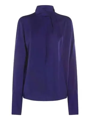 TOM FORD High-neck Blouse - Blue
