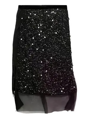 Sacai Sequin-embellished Skirt - Black