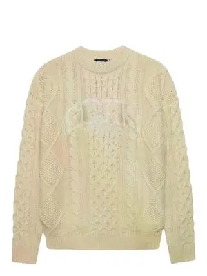 GCDS Logo-Embroidered Cable-Knit Sweater