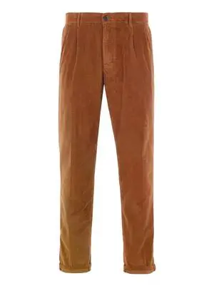 Incotex Pleated Cuffed Trousers - Brown