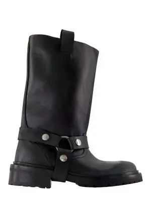 GOLDEN GOOSE Kurt Buckle-strap Calfskin Boots - Black