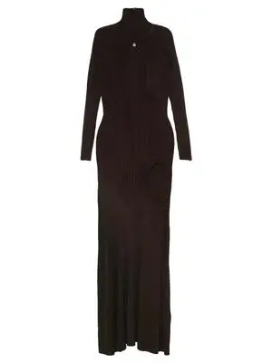 Coperni Ribbed Cut-out Maxi Dress - Brown