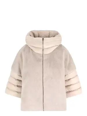 Herno Quilted-panel Faux-fur Jacket - Neutrals