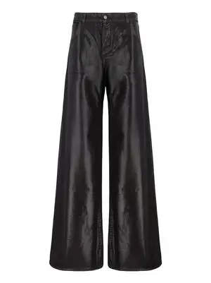 LANEUS Metallic-effect Trousers - Black