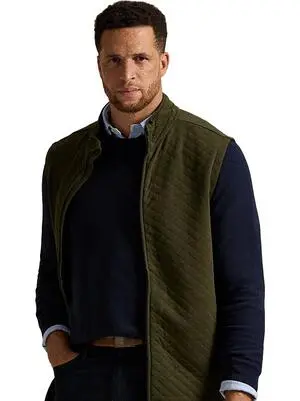 Ralph Lauren Quilted Double-knit Jersey Vest - Company Olive