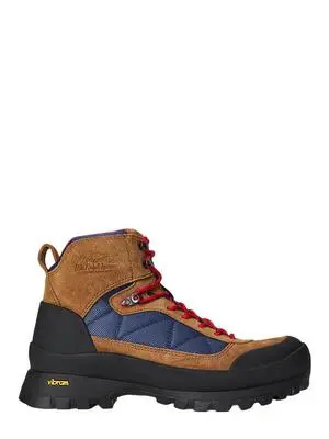 Ralph Lauren Logan Suede-paneled Trail Boots - Tan/light Navy
