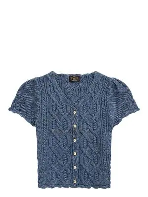 RALPH LAUREN Linen-Blend Cable-Knit Top