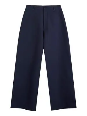 Acne Studios Plass Double Cotton Satin Trouser - Navy Blue