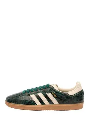 Adidas Samba Og Snakeskin Sneakers - Cream White/collegiate Green