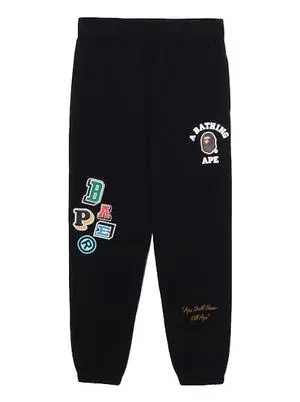 A BATHING APE Fonts Sweatpants - Black