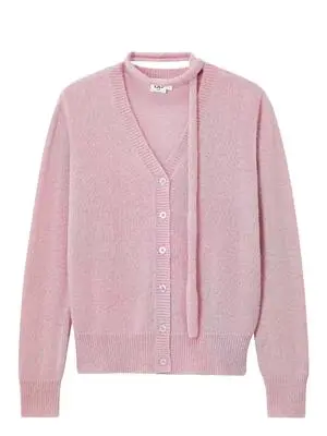 B+AB Tie-neck V-neck Cardigan - Pink