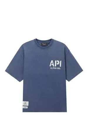 Alpha Industries Logo-print Cotton T-shirt - Blue