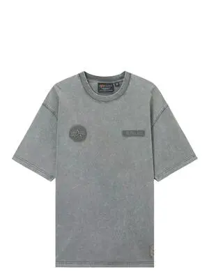 Alpha Industries Logo-patch Embroidered T-shirt - Grey