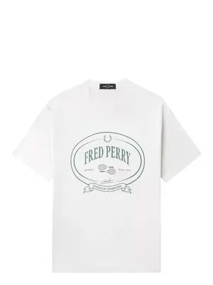 Fred Perry Oval-logo Cotton T-shirt - White