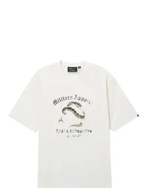 Alpha Industries Snake-graphic Cotton T-shirt - White