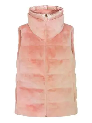 Herno Faux-fur Quilted Gilet - Pink
