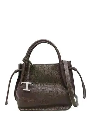 TOD'S Small Leather Tote Bag - Marron