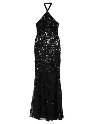 Elie Saab Halter-neck Sequin Embellished Dress - Black