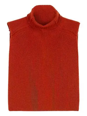 Ports 1961 Turtleneck Cashmere Cape Sweater - Red