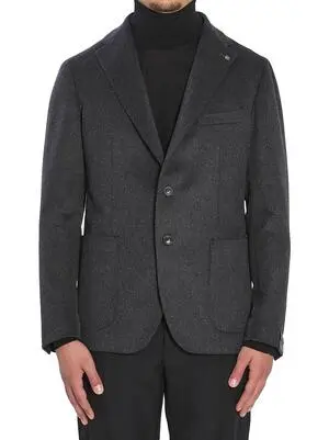 Tagliatore Single-breasted Cashmere Jacket - Grey
