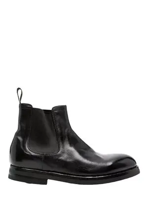 GREEN GEORGE Elasticated-panel Leather Chelsea Boots - Black