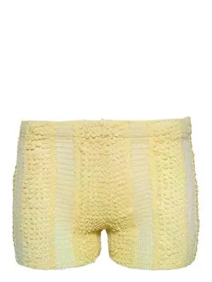ROBERTA EINER Smocked Ruffled Shorts Yellow
