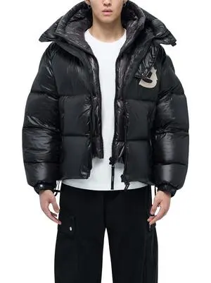 ALPHA STYLE Kudu Hooded Puffer Down Jacket - Black