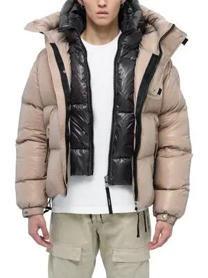 ALPHA STYLE Kudu Hooded Puffer Down Jacket - Khaki